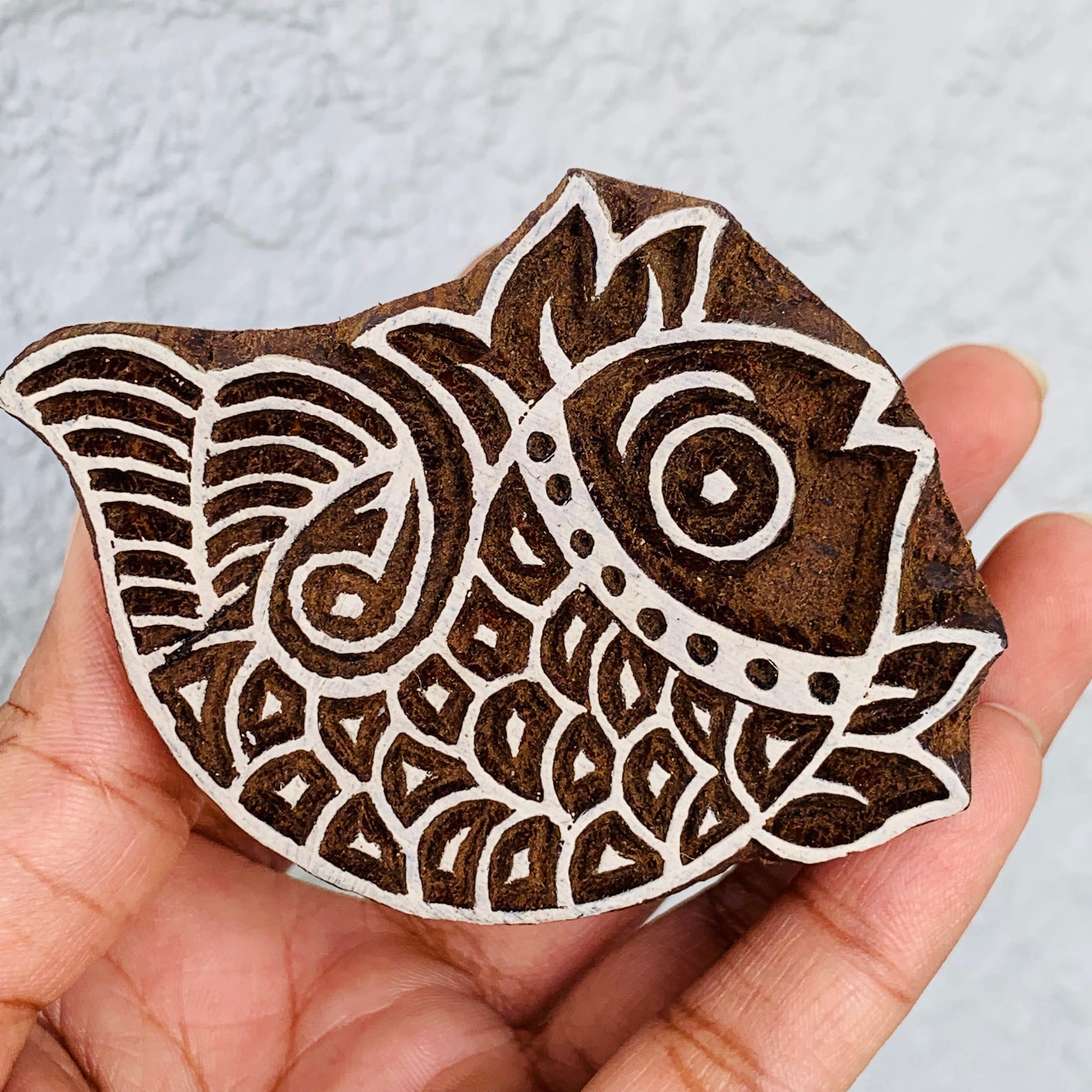 FISH Stamp Wood Stamp for Pottery Hand Carved Pattern/texture - Etsy
