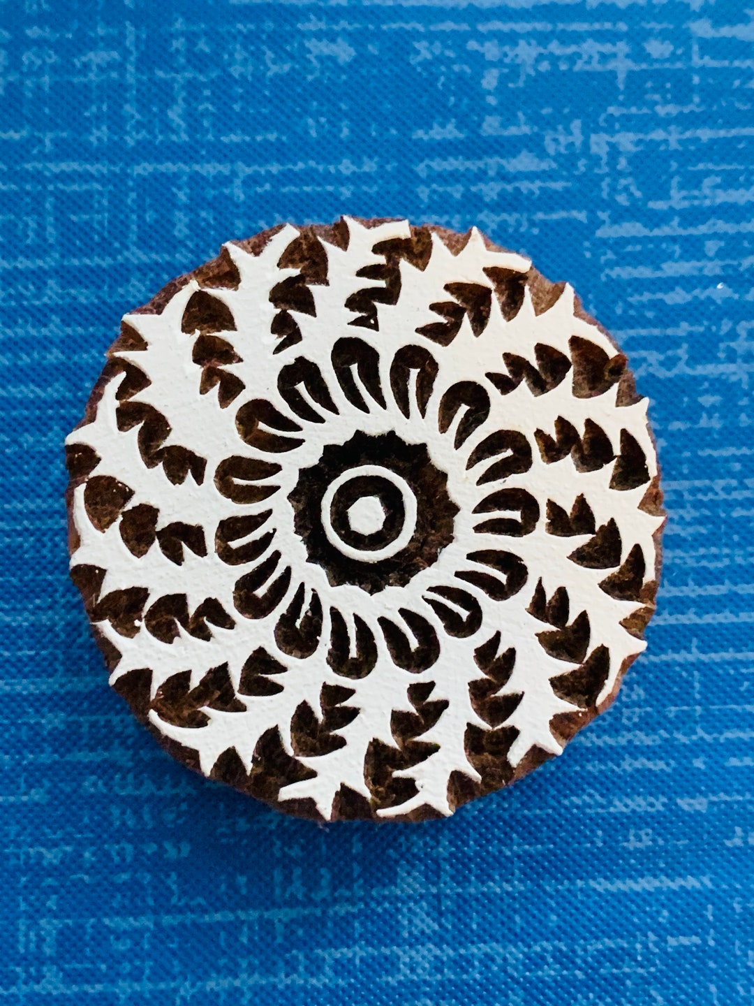 Round Mandala Pattern Stamp, Wood Stamps for Pottery Hand Carved ...