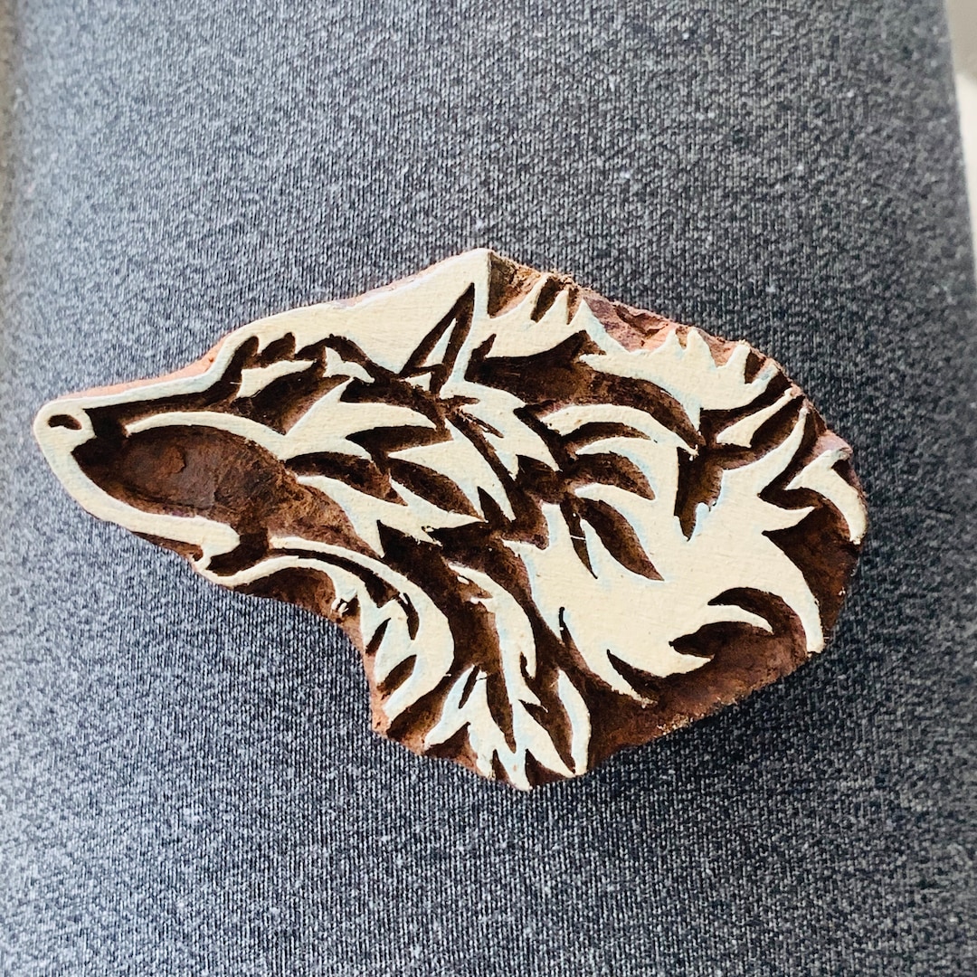 Jungle Beast Wolf Stamp Wood Stamp for Pottery Hand Carved Pattern ...