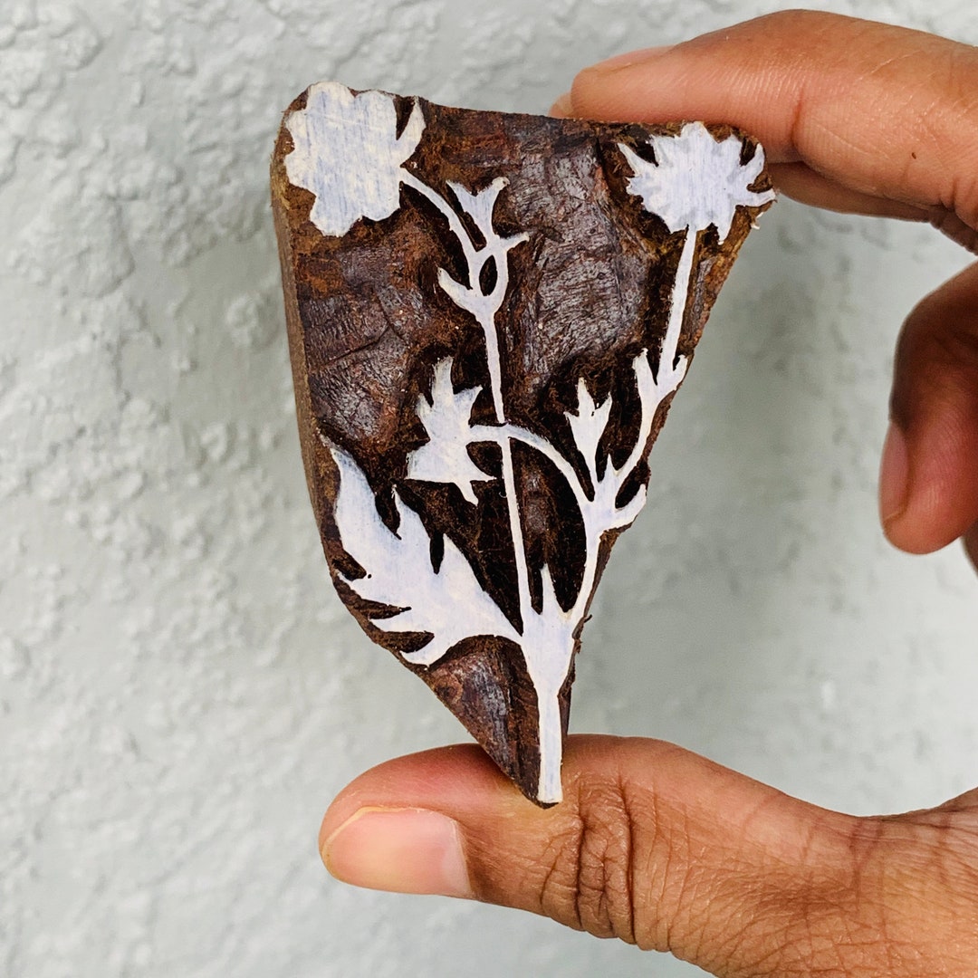 Flower Branch Stamp, Wood Stamps for Pottery Hand Carved Pattern ...