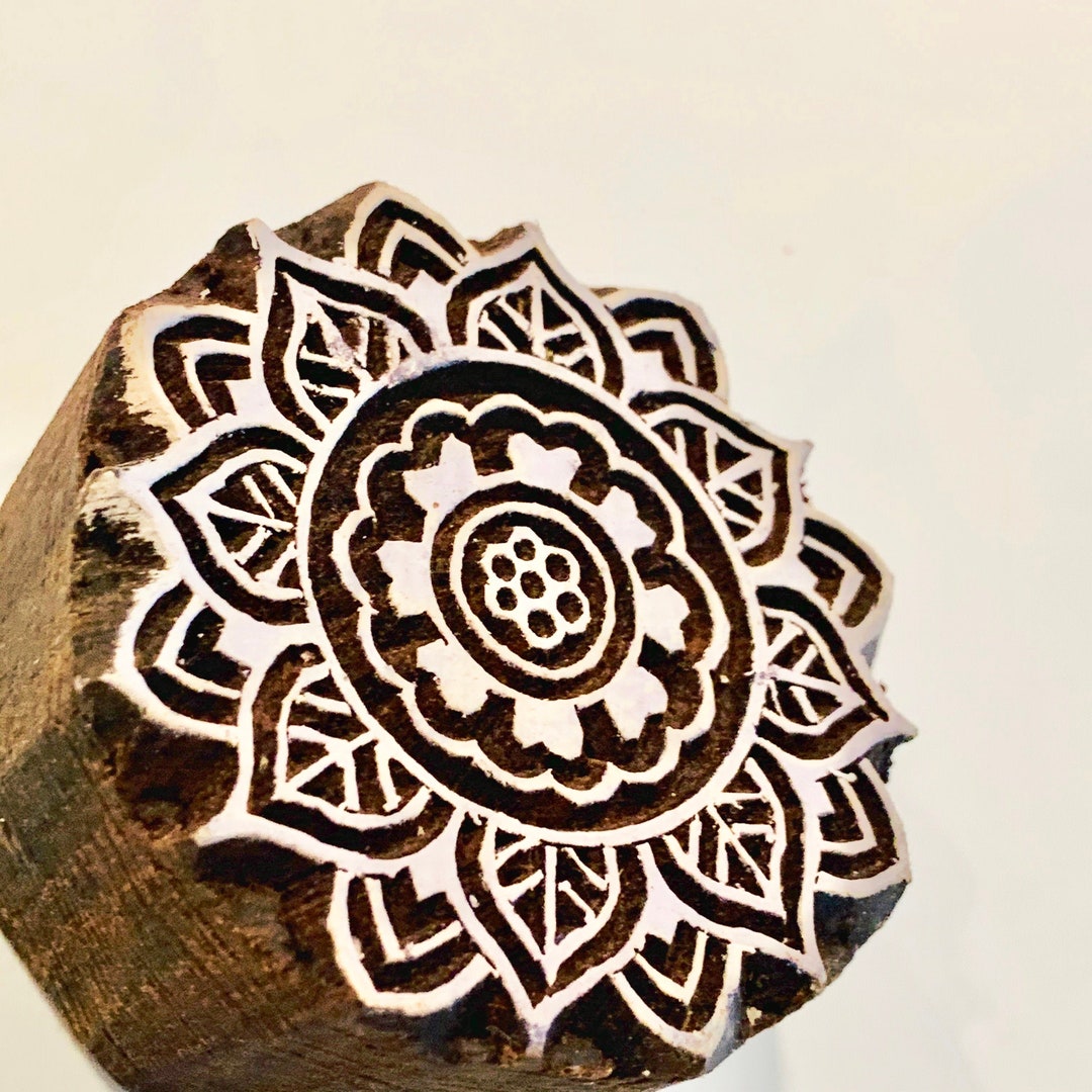 Round Pattern Stamp, Wood Stamps for Pottery Hand Carved Pattern ...