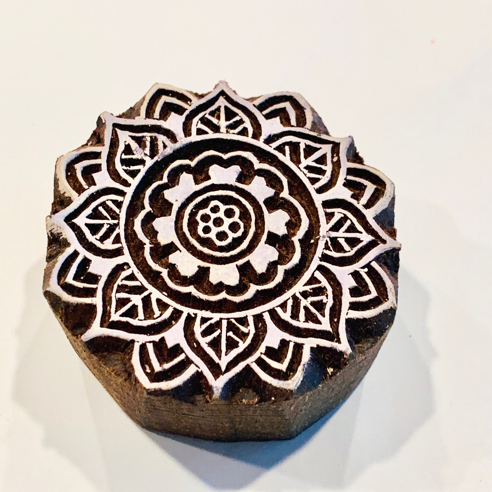 Round Pattern Stamp, Wood Stamps for Pottery Hand Carved Pattern ...