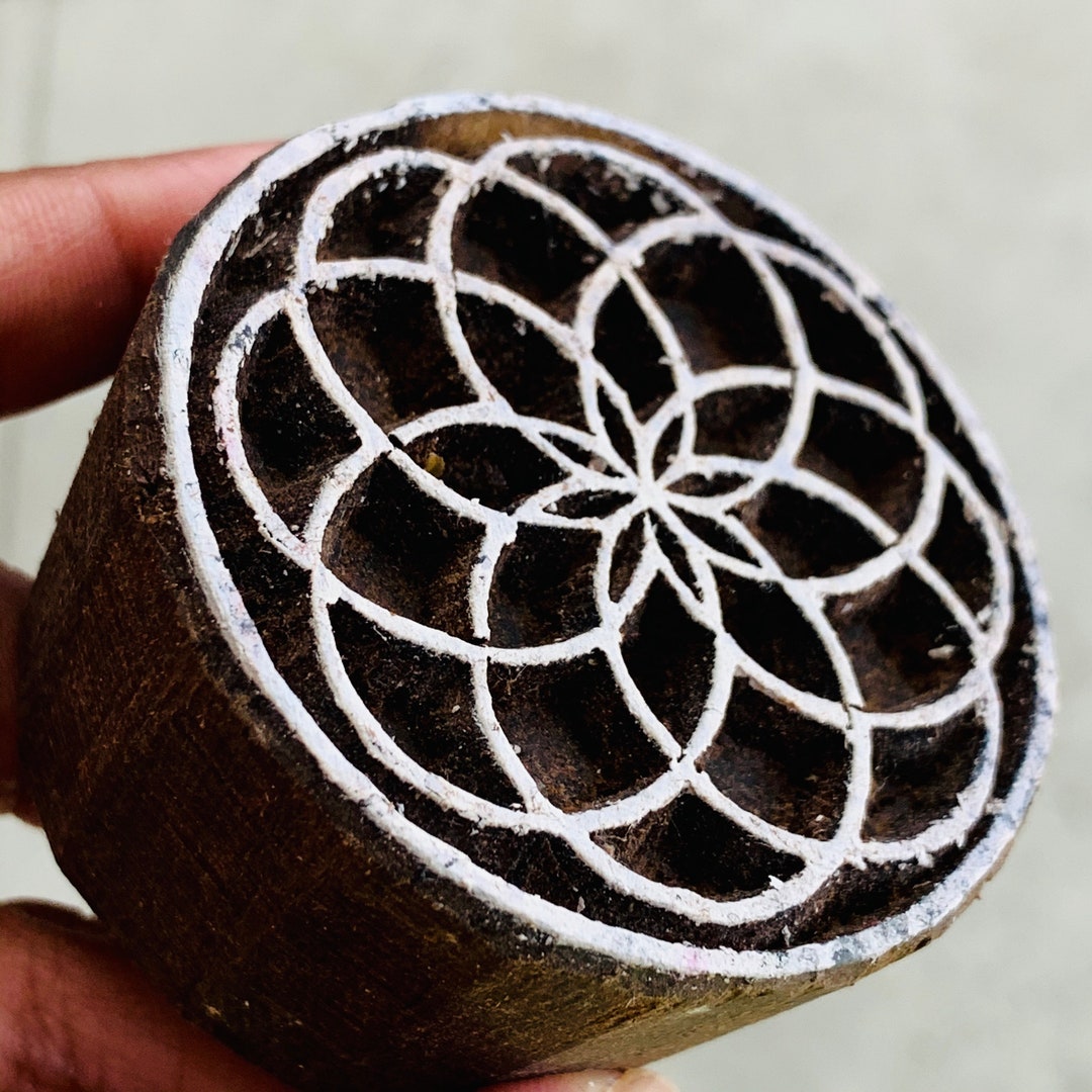 Unique Round Stamp, Wood Stamps for Pottery Hand Carved Pattern/texture ...