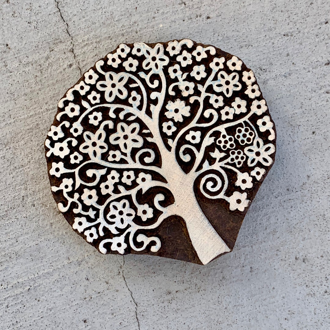 Big Tree of Life Stamp, Wood Stamp for Pottery Hand Carved Pattern ...