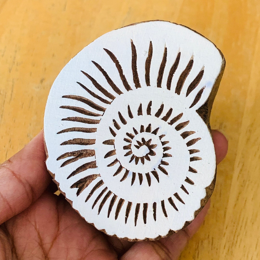 Seashell Stamp Wood Stamp for Pottery Hand Carved Pattern/texture Stamp ...