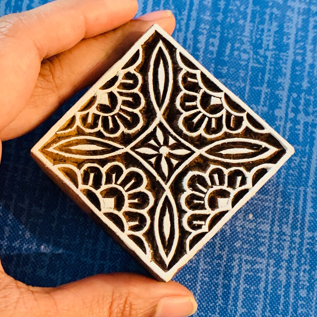 Square Pattern Stamp, Wood Stamps for Pottery Hand Carved Pattern ...