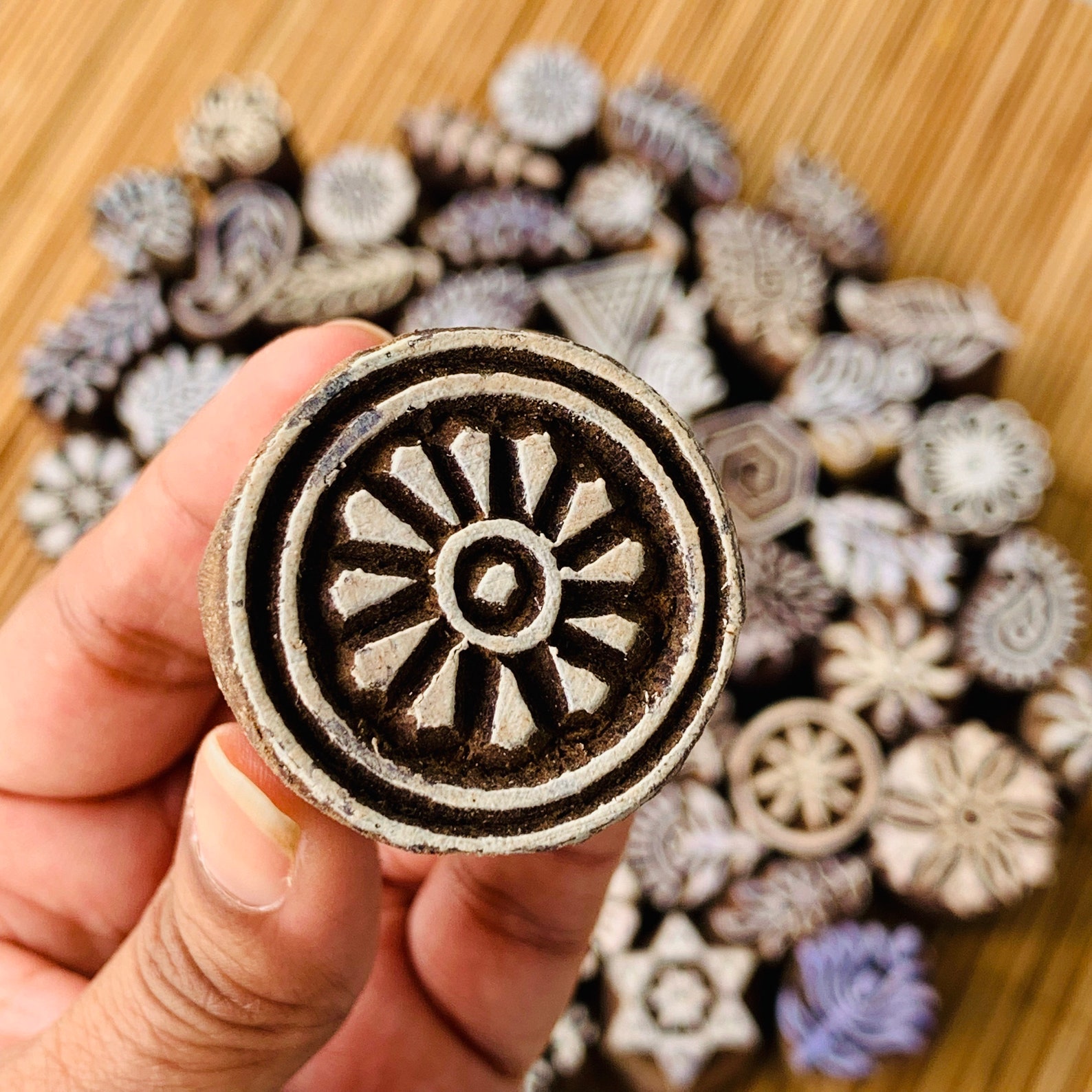 Wood Pottery Stamps– Set of 10 Hand Carved Pattern/texture Stamp for ...