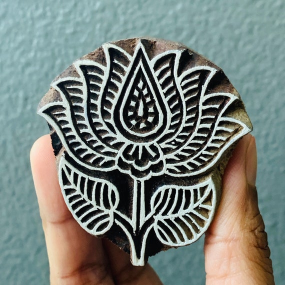 Lotus Flower Stamp Wood Stamps for Pottery Hand Carved - Etsy