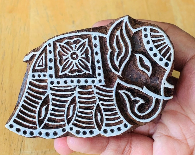 Royal Elephant Stamp Wood Stamp for Pottery Hand Carved Pattern/texture ...