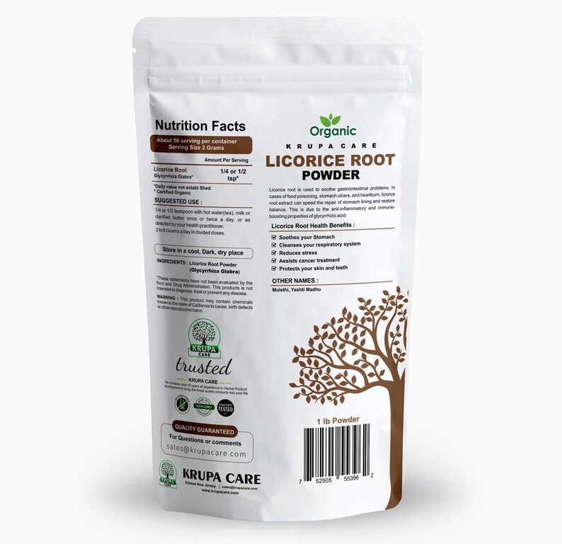 Organic Licorice Root Powder liquorice Mulethi Glycyrrhiza Glabra 8,16 ...
