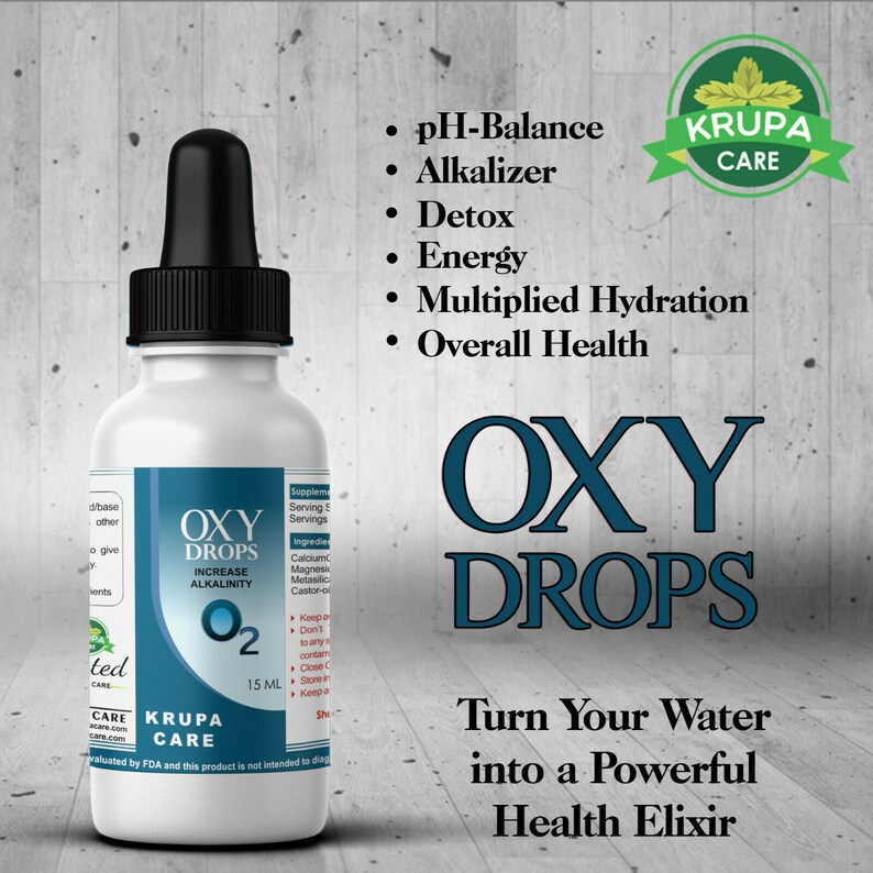OXY Drops Alkaline Water , Ph Booster, Just by Adding Drops to Your ...
