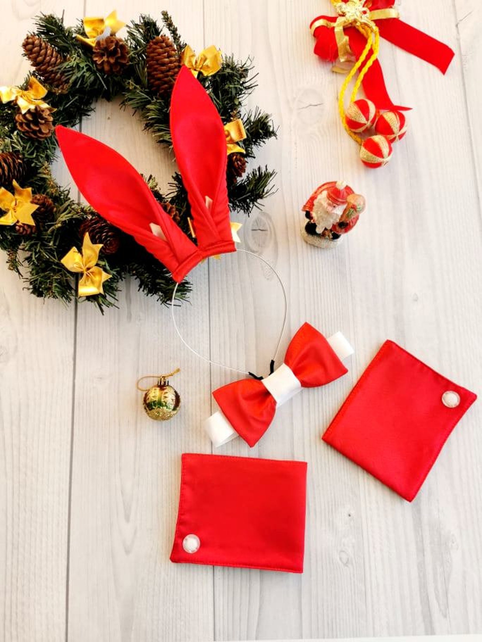 Satin Bunny Ears Set Bachelorette Party Rabbit Ears Headband | Etsy