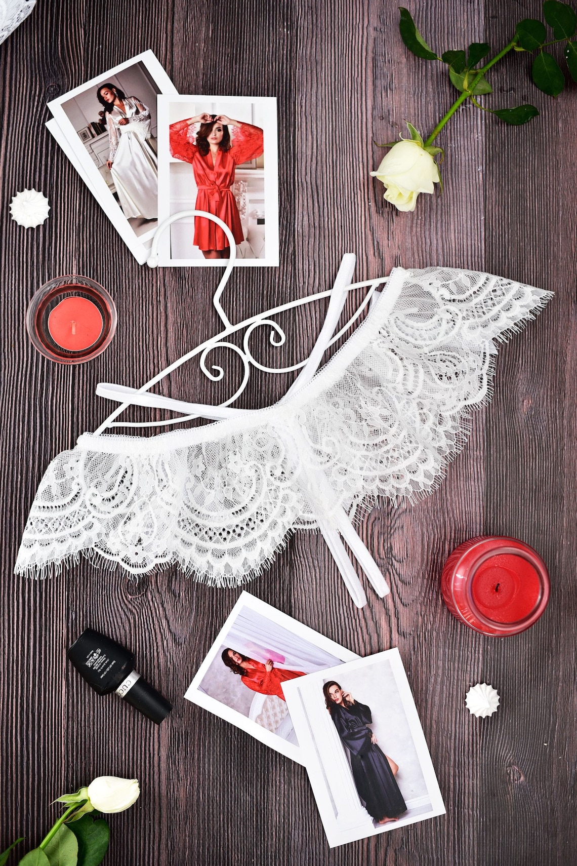 Set Van Sexy Zien Door Slipje Kant Kruiskruisloze Lingerie Etsy