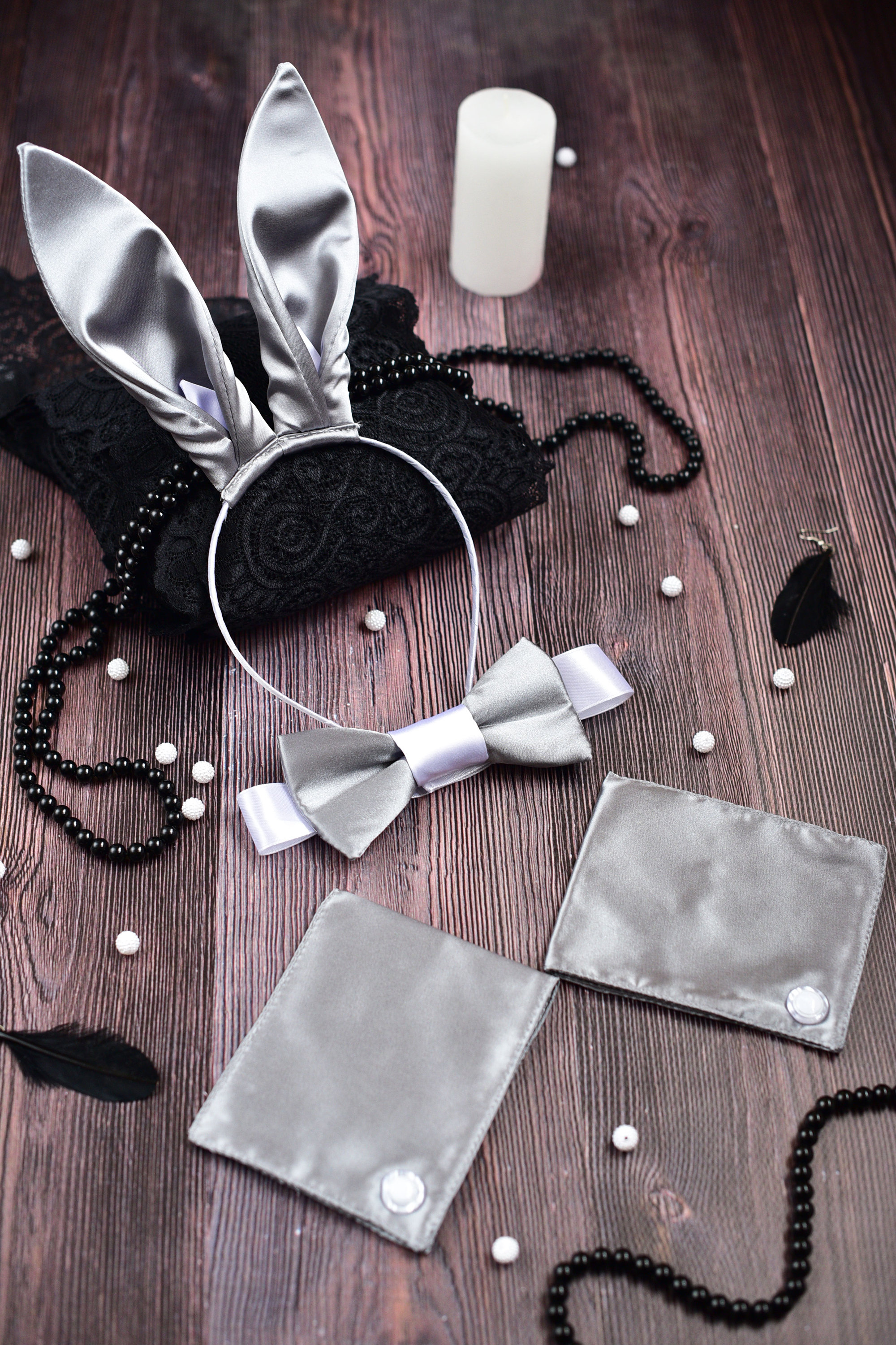 Pink Pet Play Bunny Ears Set Satin Rabbit Ears Headband White | Etsy ...