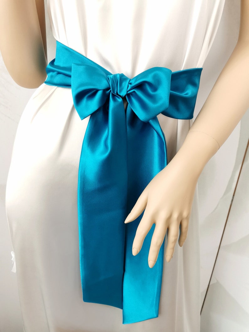 Wedding Dress Belt Royal Blue Satin Sash Extra Long Women Belt - Etsy