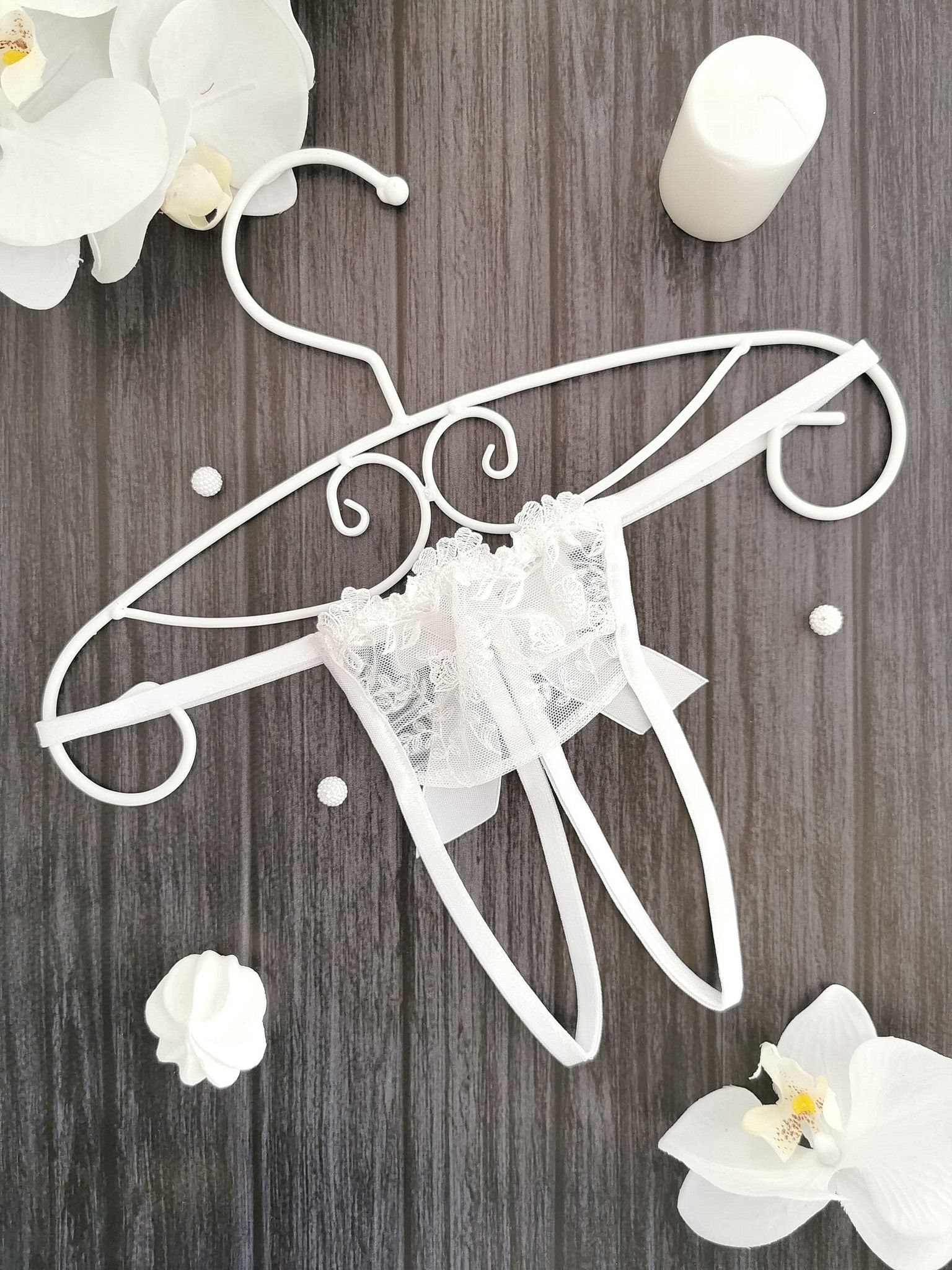 Ivory Crotchless Bridal Lingerie Set Sexy Wedding Night Etsy
