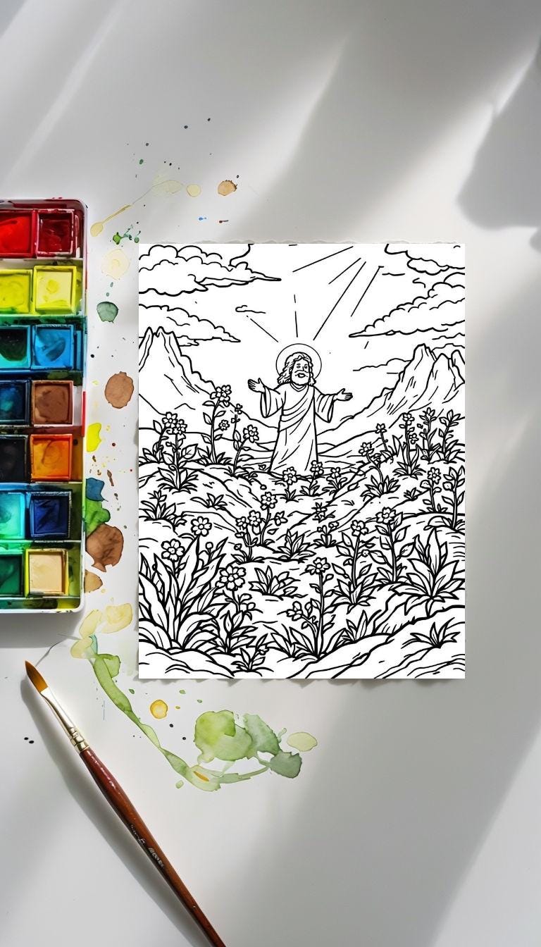 Christian Coloring Page - Etsy