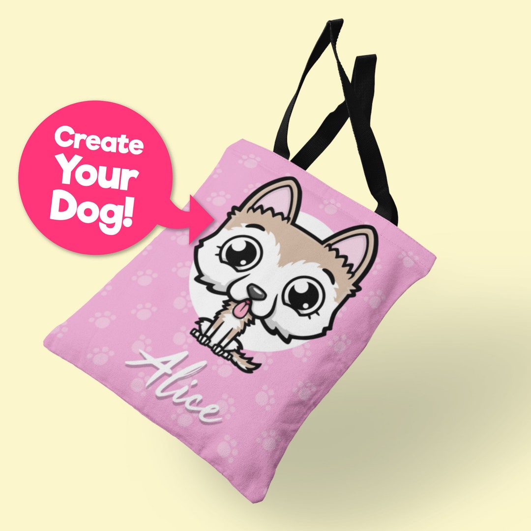 Custom Dog Tote Bag. Create Your Own Dog Add a Name. Color - Etsy