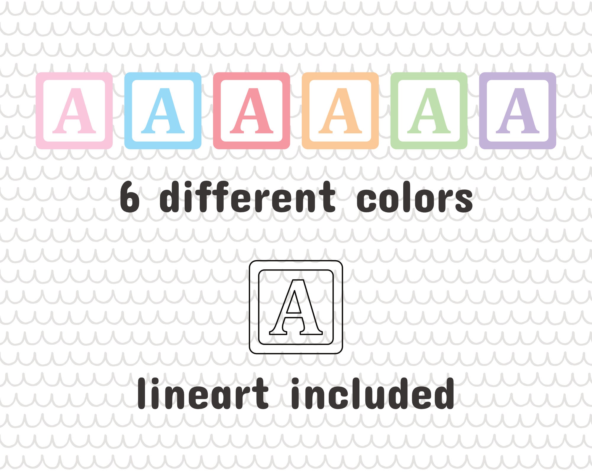 Pastel Alphabet Blocks Clipart | PNG SVG PDF (digital Download) - Etsy