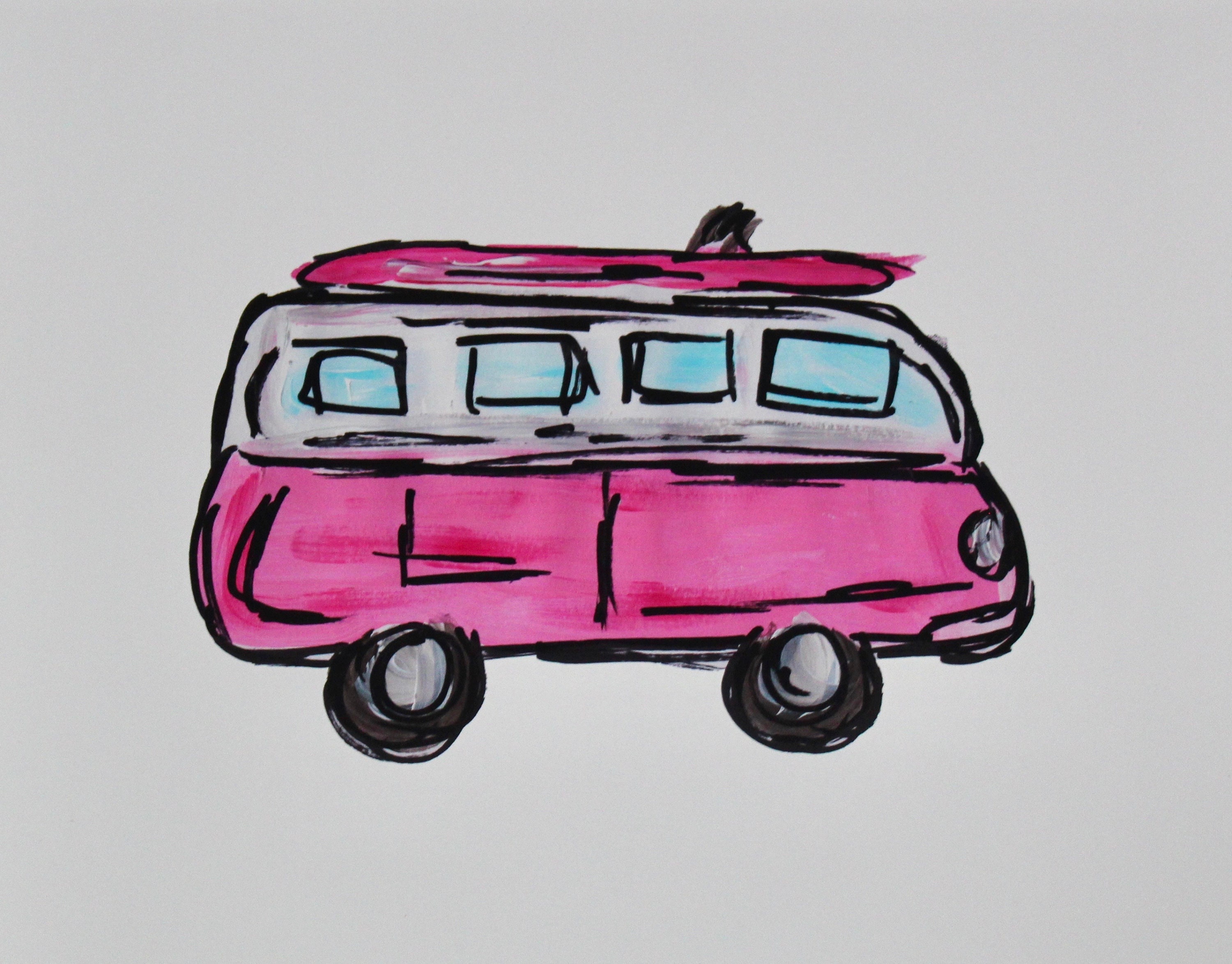 Volkswagen Van Art Print - Etsy