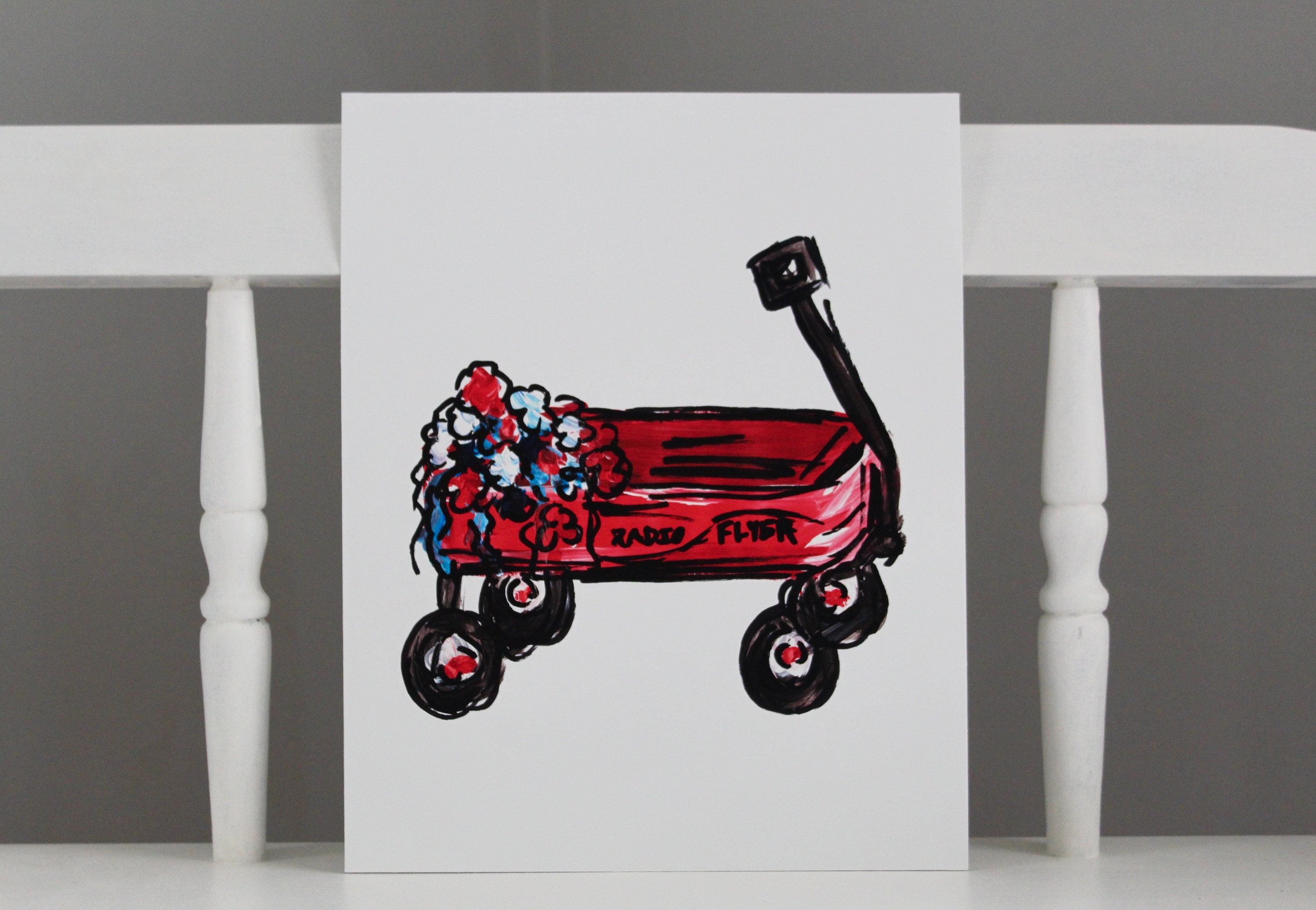 Radio Flyer Wagon Art Print - Etsy