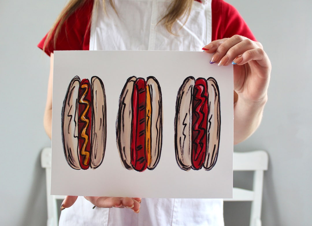 Hot Dogs Art Print - Etsy