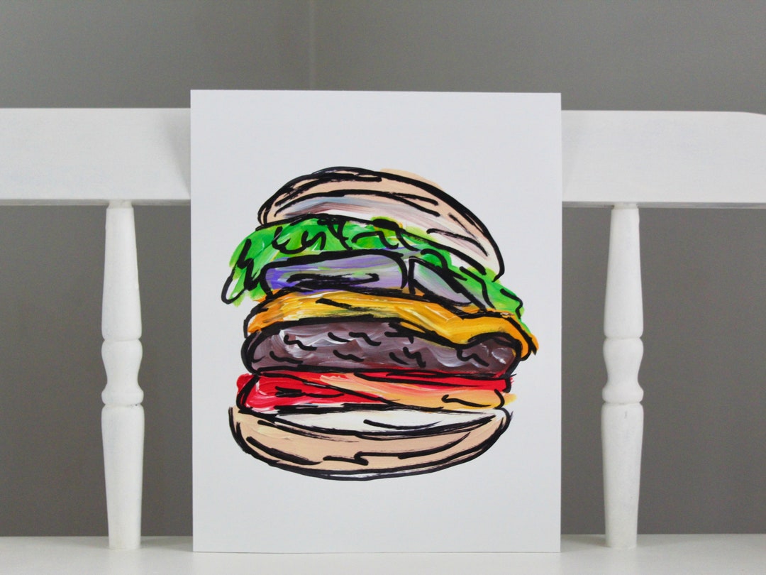 Cheeseburger Art Print - Etsy
