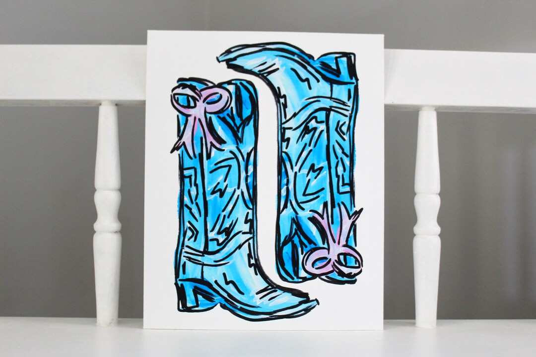 Cowgirl Boot Print - Etsy