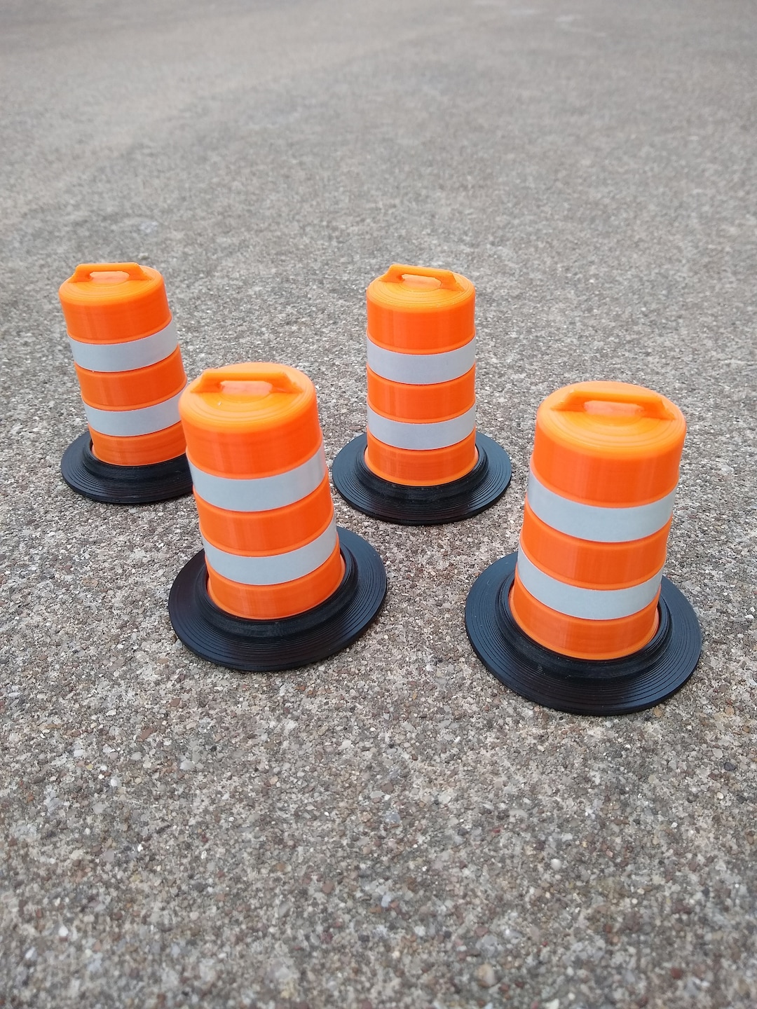 1:14 Scale Orange Construction Barrels With Black Base (set of 4) - Etsy
