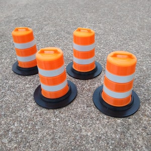1:14 Scale Orange Construction Barrels With Black Base (set of 4) - Etsy