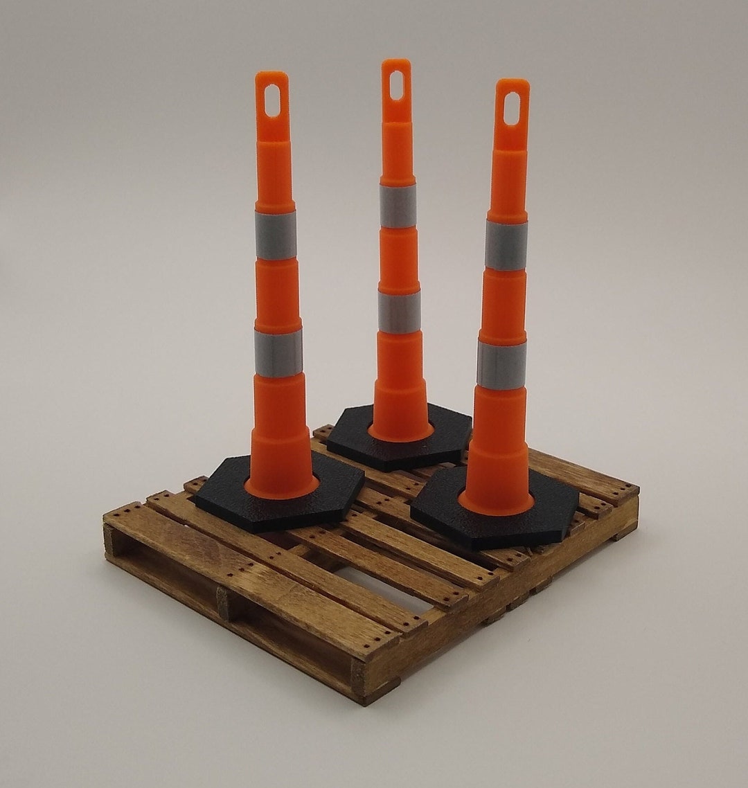 1:14 Scale Tall Construction Cone (channelizer) With Black Base Weight ...