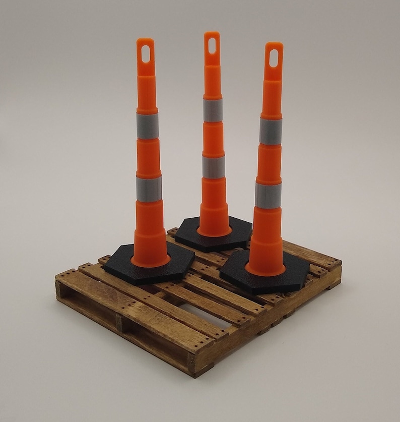 1:14 Scale Tall Construction Cone (channelizer) With Black Base Weight ...