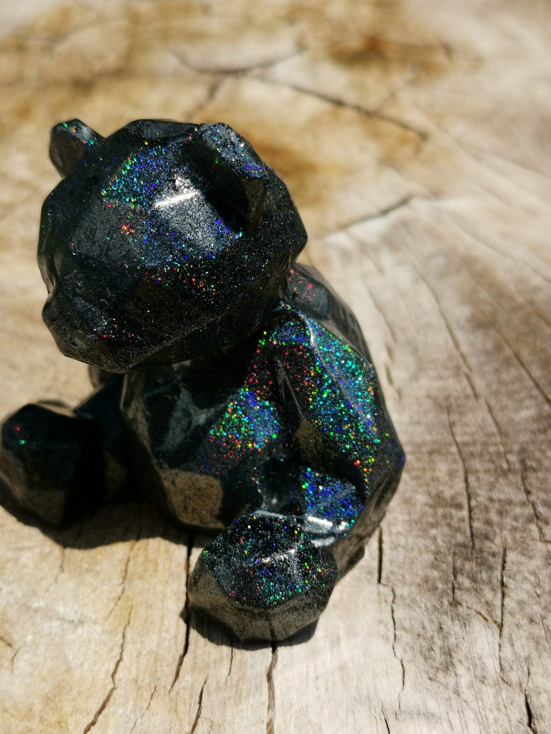 Holographic Bear Figurine Sculpture Decor Bear Custom Handmade Keepsake ...