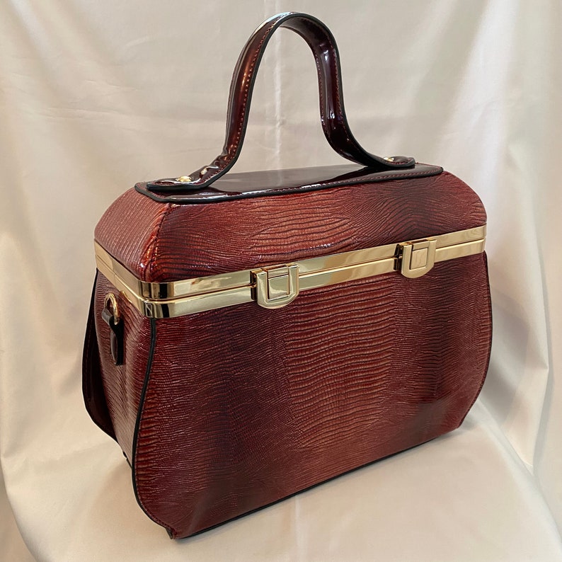 Classic Chloe-anne Handbag in Ruby Red Vintage Inspired - Etsy UK