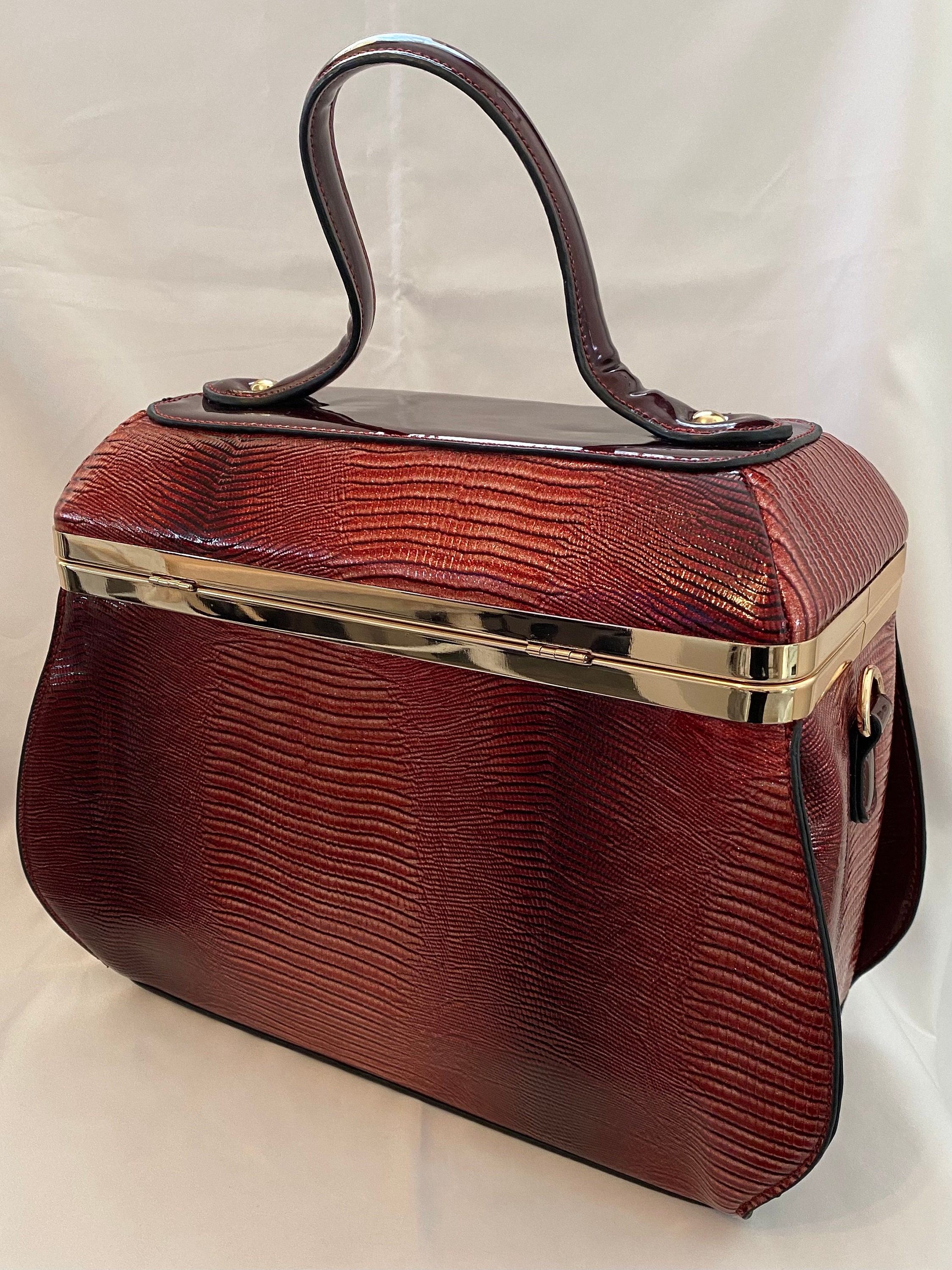 Classic Chloe-anne Handbag in Ruby Red - Vintage Inspired - Etsy