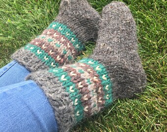 Men's Hand Knitted Wool Socks Thick Large Sizes Pure Wool | Etsy