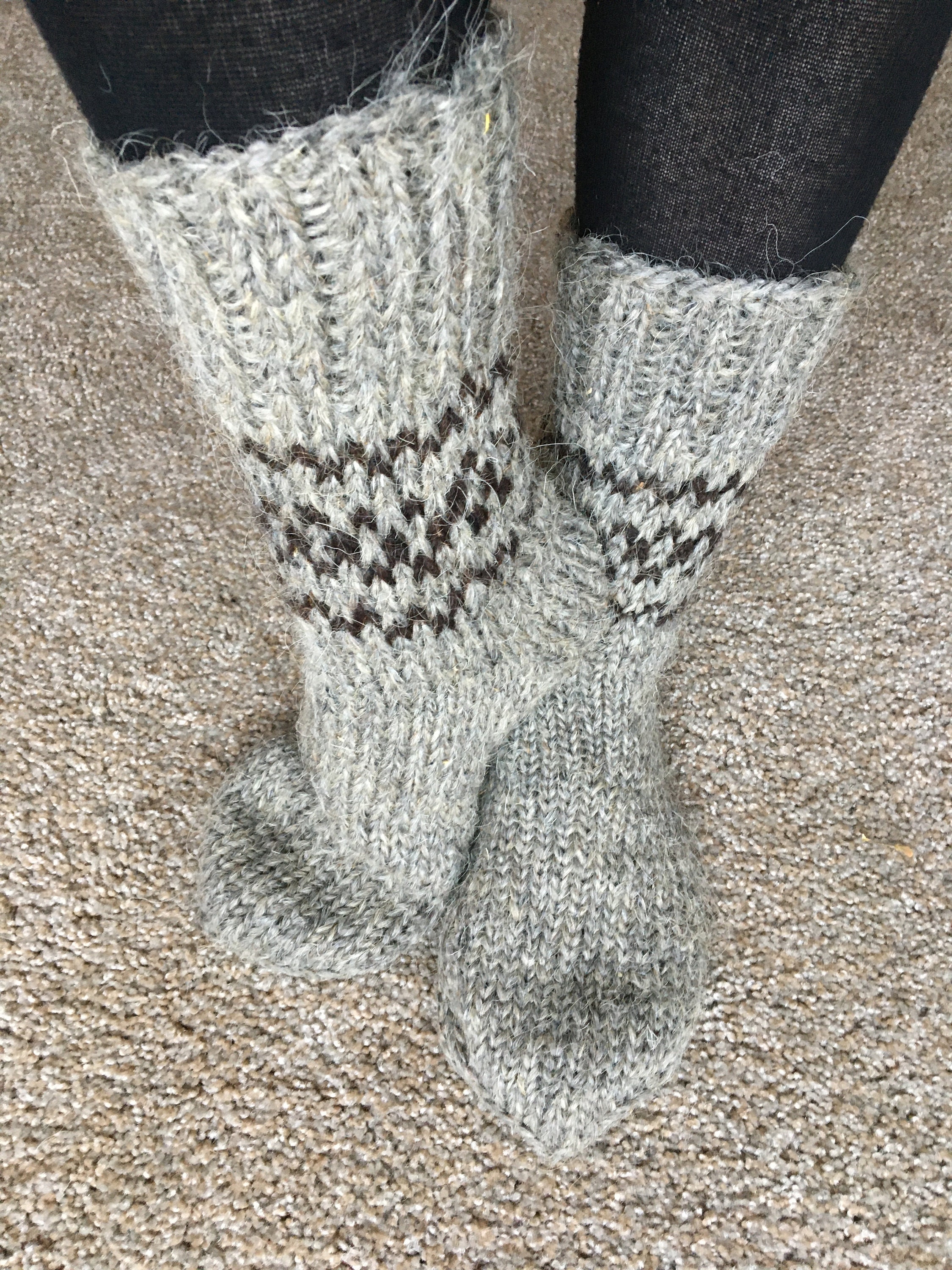 Men's hand knitted wool socks Thick Large Sizes pure wool | Etsy