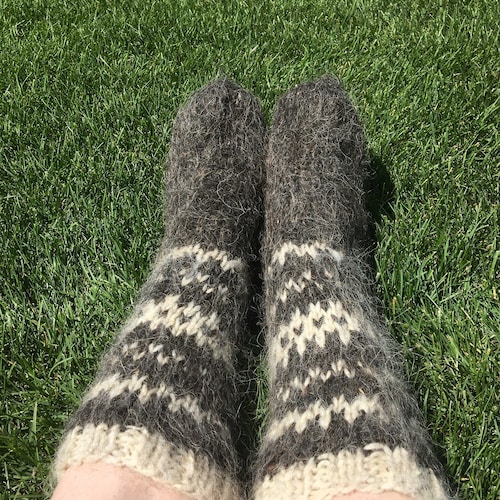 Hand Knitted Wool Socks Extra Thick Large Sizes Pure Wool - Etsy