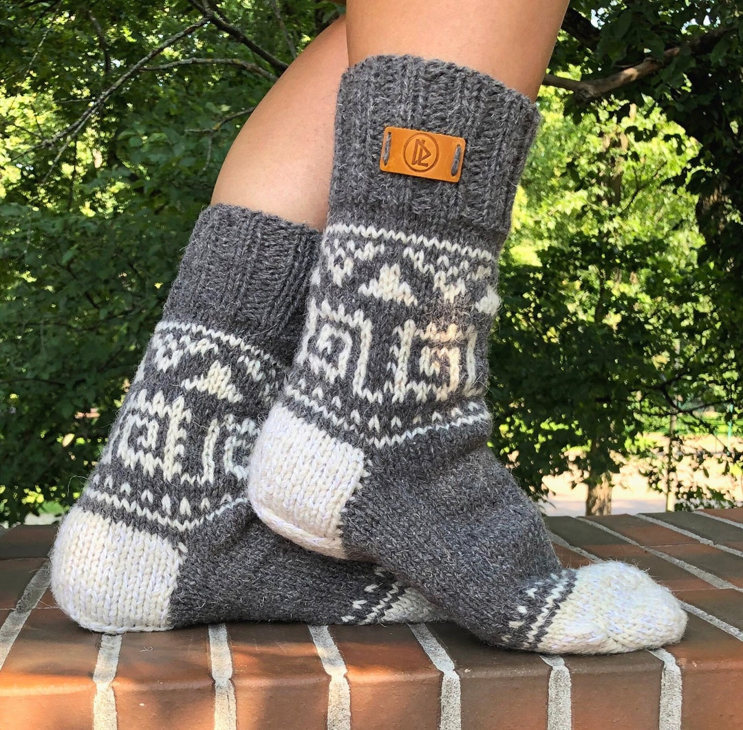 Ukrainian Hand Knitted Wool Socks, Unique Wool Socks for Women and Men ...
