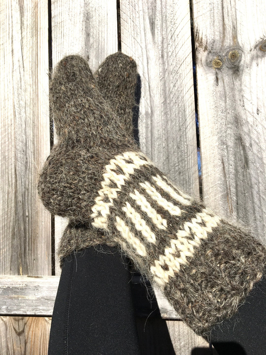 Hand Knit 100% Wool Socks. Thick Pure Wool Bed Socks. Hand Knit Wool ...