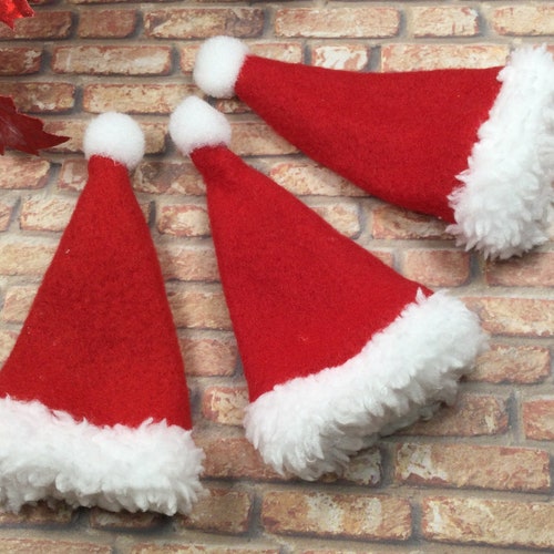 Mini Santa Hats Miniature Hat Gift Bottle Cap Wine Bottle | Etsy