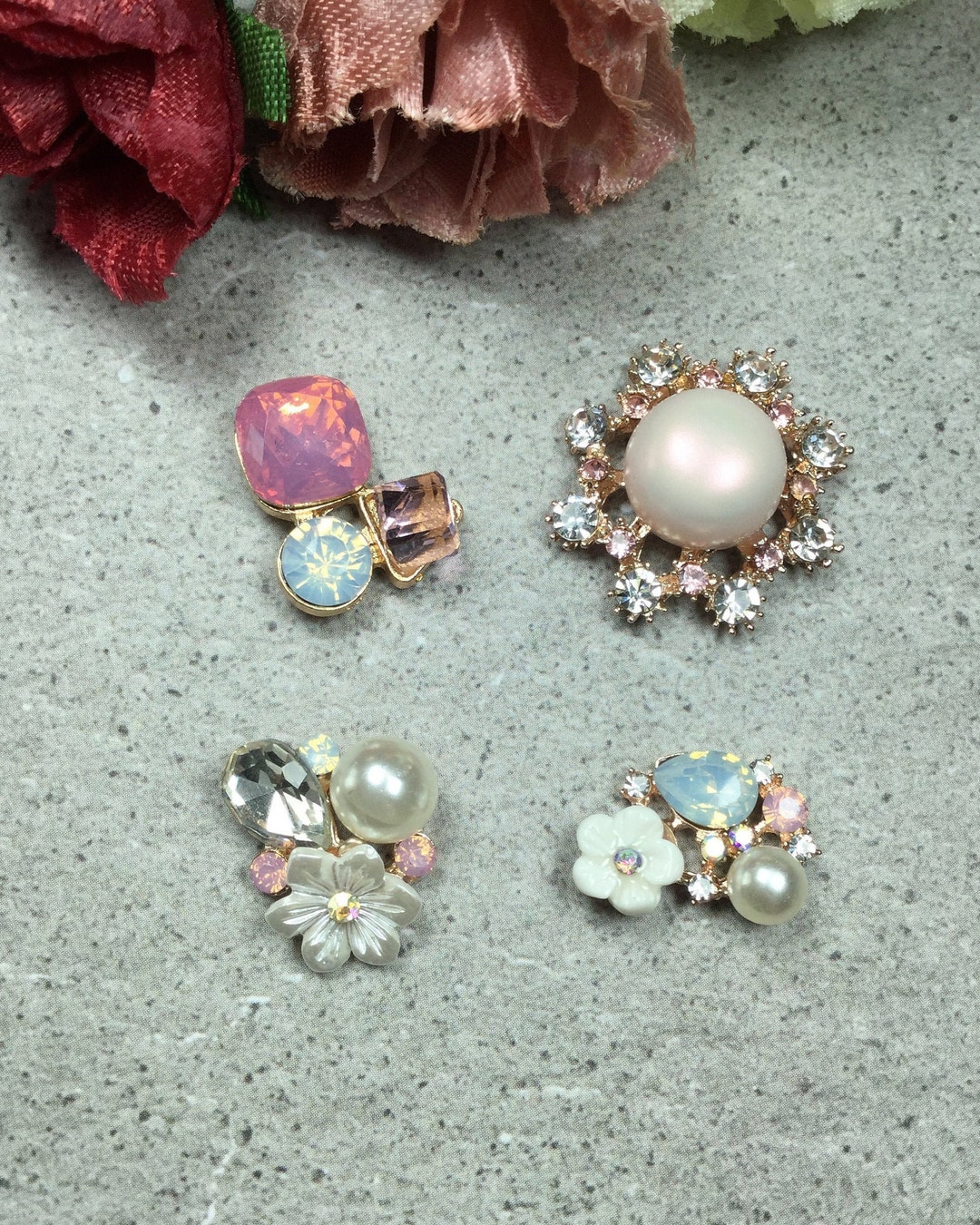Four Styles of Flat Back Multi Stone Embellishments - Etsy
