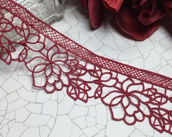 Red Lace Trim | Etsy