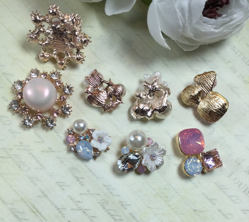 Four styles of flat back multi stone embellishments | Etsy