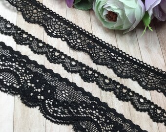 Black Lace by the Yard - Etsy