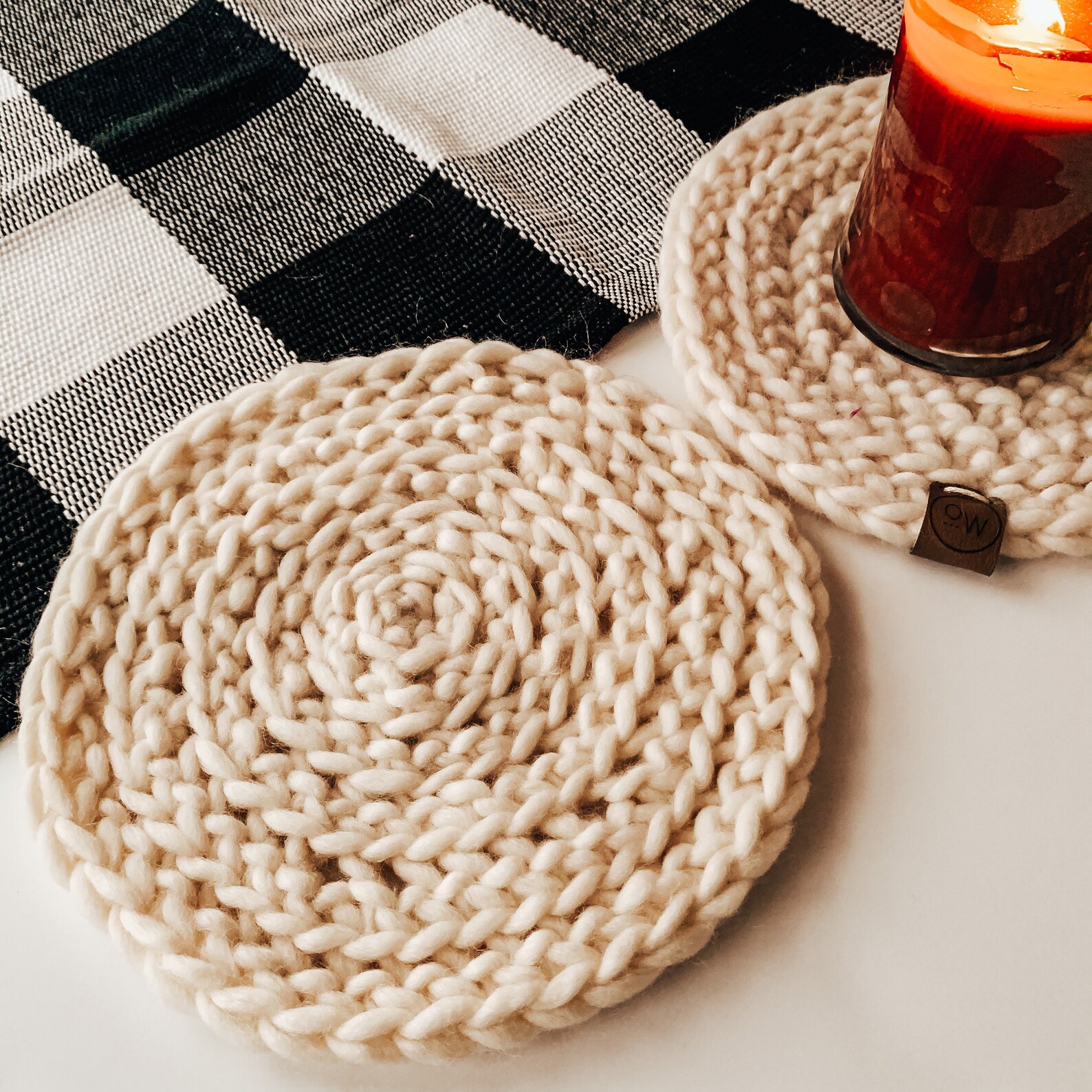 CROCHET PATTERN Crochet Trivet Hot Pad Modern Farmhouse - Etsy
