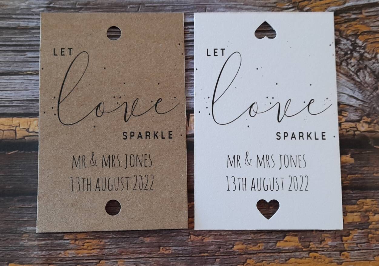 Wedding Sparkler Labels - Etsy UK