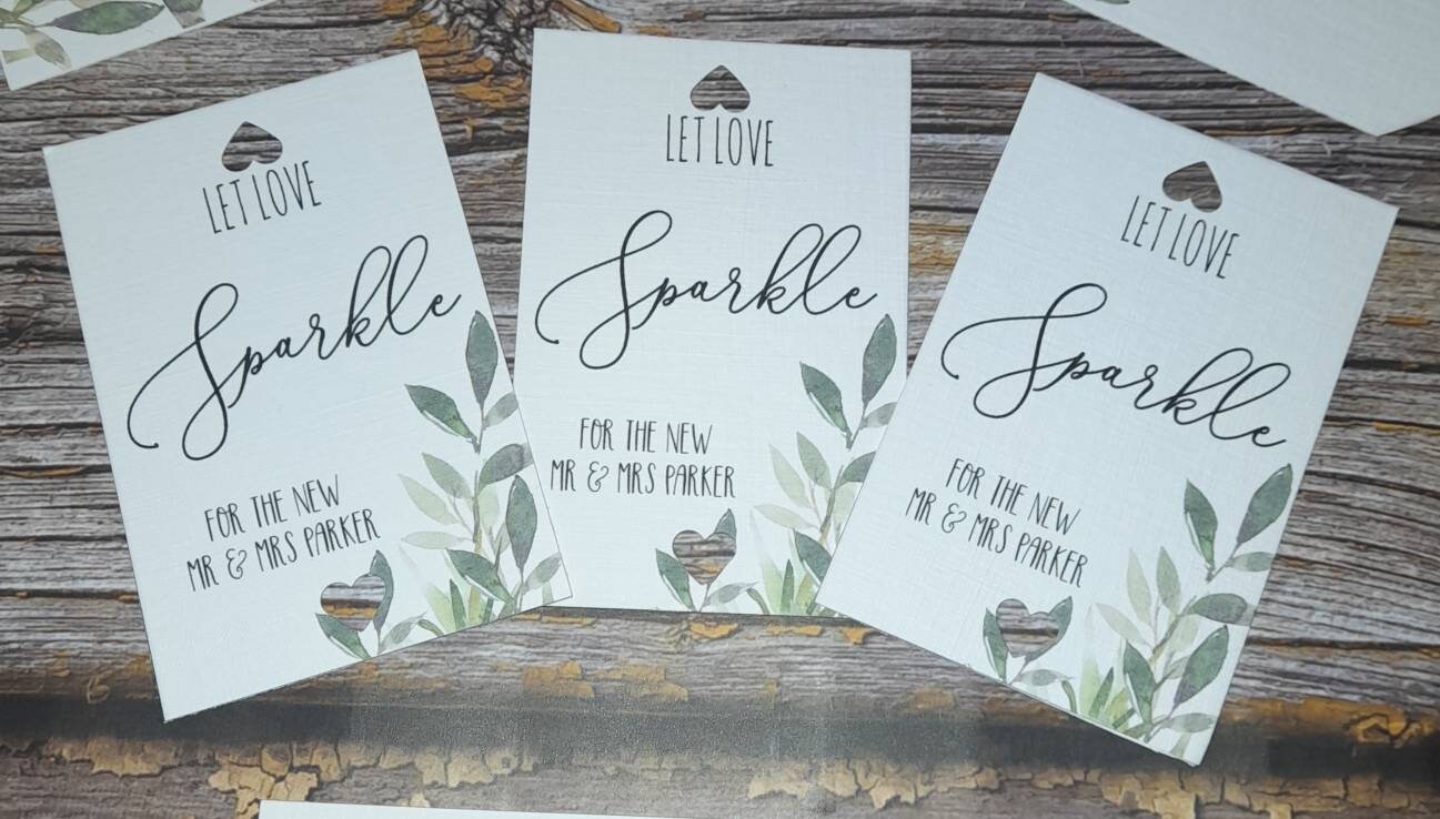 Wedding Sparkler Labels - Etsy UK