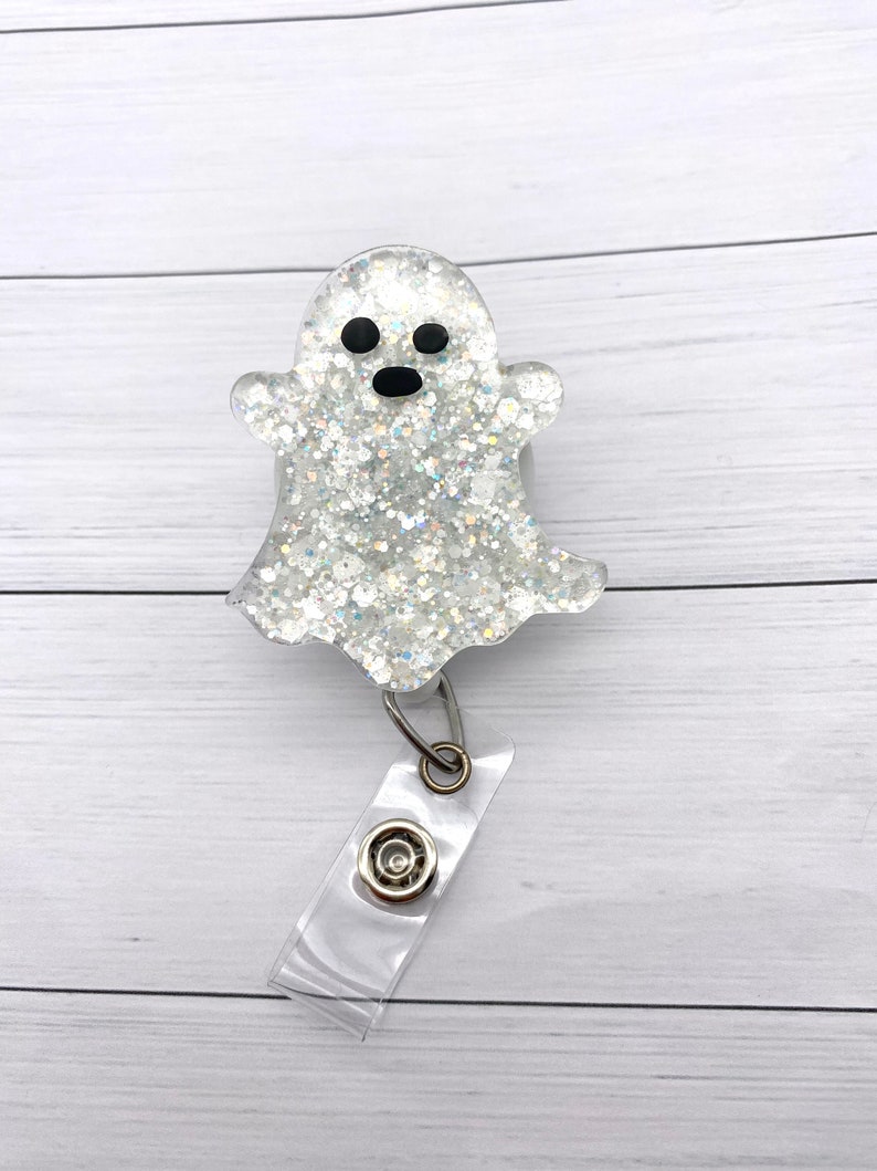 Ghost Badge Reel Glow in the Dark Ghost Halloween Badge - Etsy