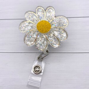 Daisy Badge Reel, Flower ID Holder, Spring Badge Reel, Summer Badge ...